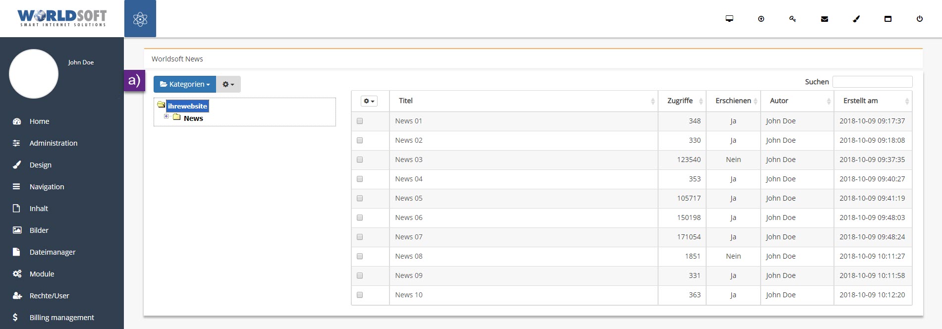 Worldsoft Support - Worldsoft News Modul